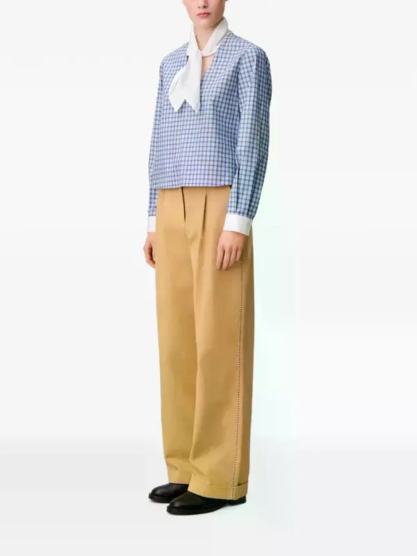 Claudie Pierlot Checked Pussy-bow Top