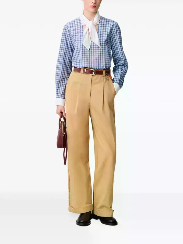Claudie Pierlot Checked Pussy-bow Top - Blue
