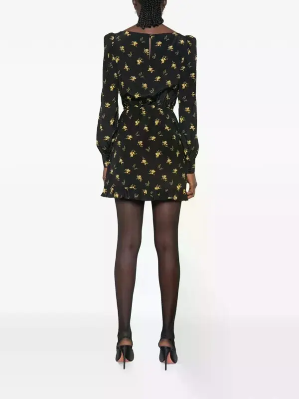 Alessandra Rich Floral Print Silk Mini Dress