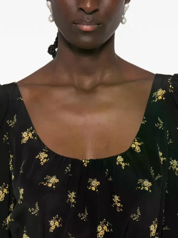 Alessandra Rich Floral Print Silk Mini Dress