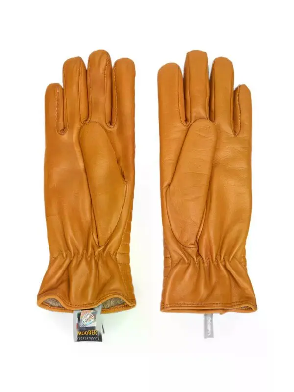 MOORER Quilted Zip-fastening Gloves - Neutrals