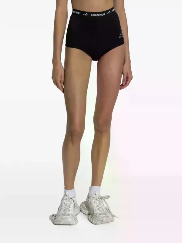 Balenciaga Logo-print High-waisted Mini Shorts