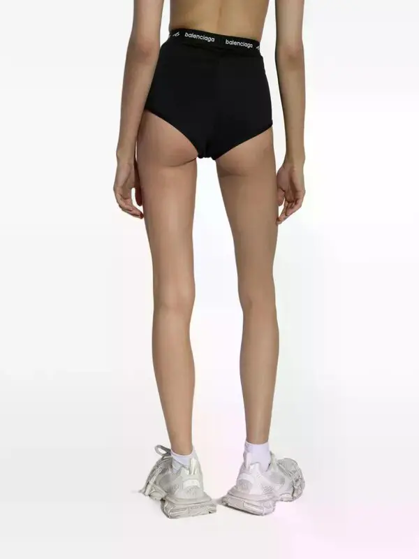 Balenciaga Logo-print High-waisted Mini Shorts