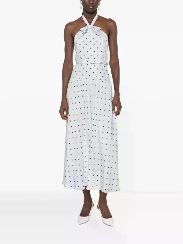 Alessandra Rich Polka-dot Halter-neck Midi Dress