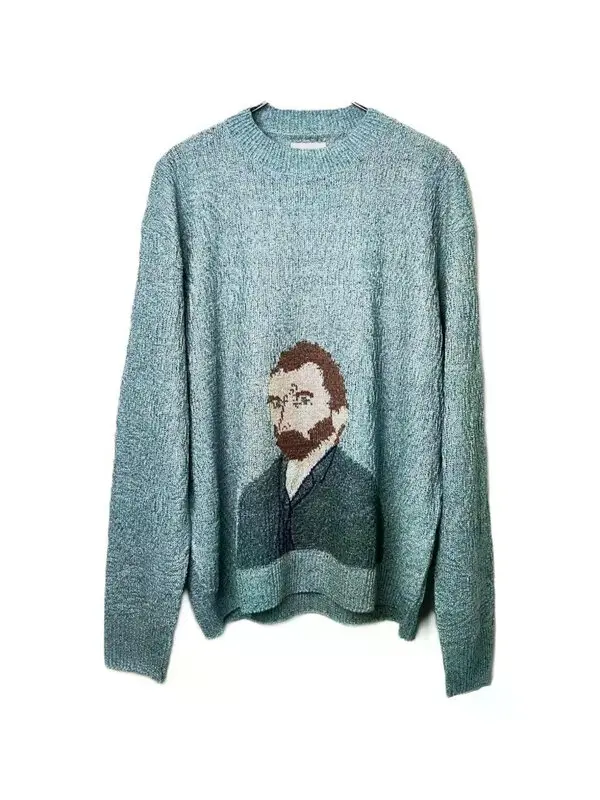 KOTA GUSHIKEN Van Gogh Intarsia-knit Sweater - Blue