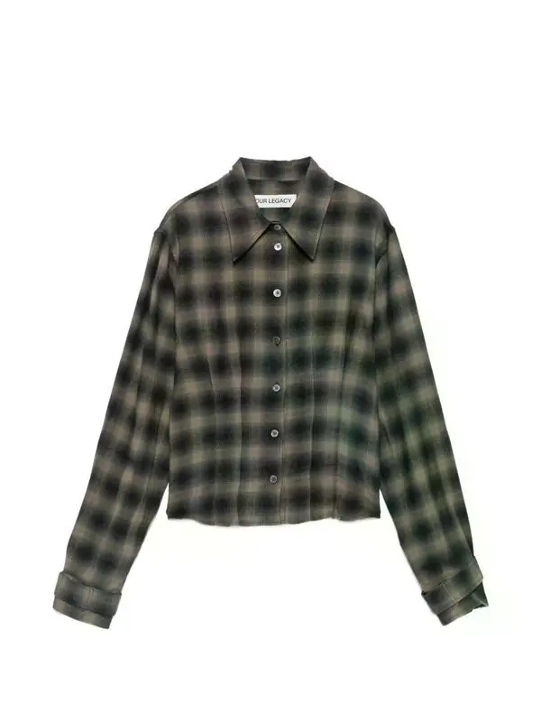 Our Legacy Envelop Check-print Shirt - Blue