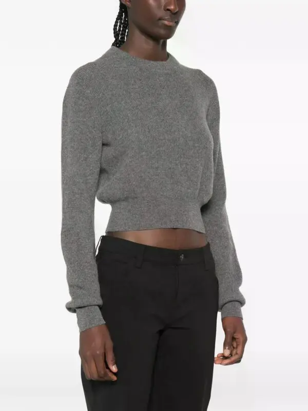 Malo Ribbed Knit Cropped Sweater