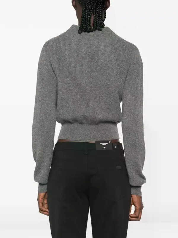 Malo Ribbed Knit Cropped Sweater