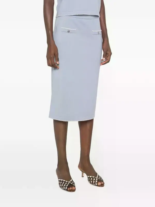 Tory Burch Scalloped Wool Skirt