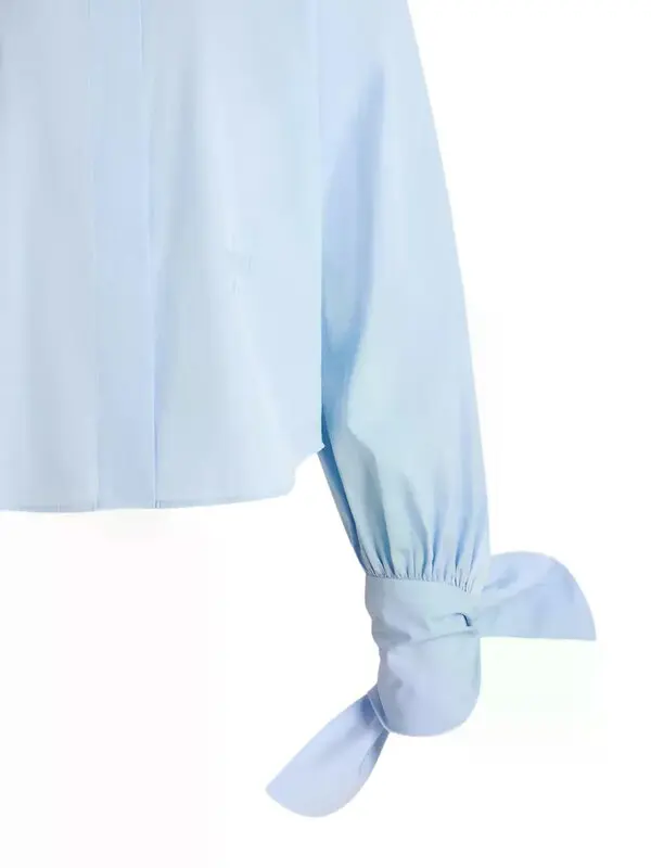 PATOU Bow-detail Long-sleeve Blouse - Blue