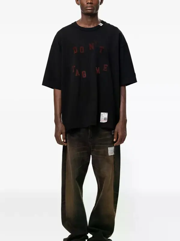 Mihara Yasuhiro Don't Tag Me. Flocky-print T-shirt - Black