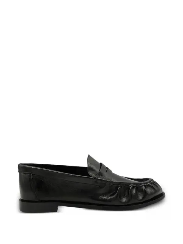 Rag & Bone Lexi Ruched Leather Loafers - Black