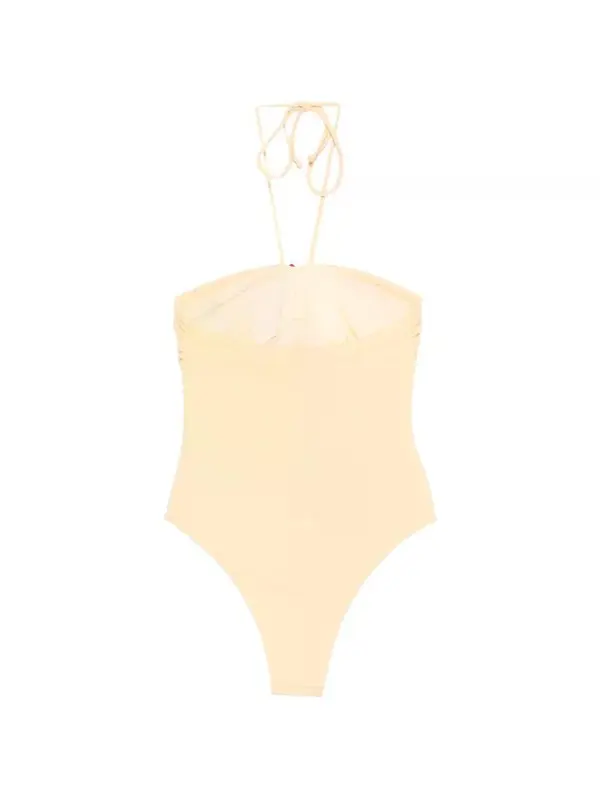 Farm Rio Halterneck Swimsuit With Floral Appliqu