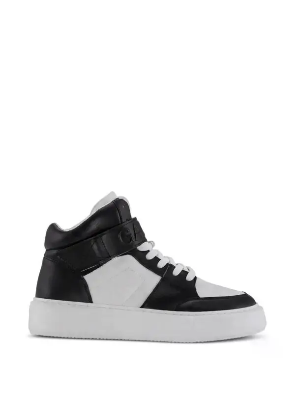 GANNI Sporty Logo-strap High-top Sneakers - Black
