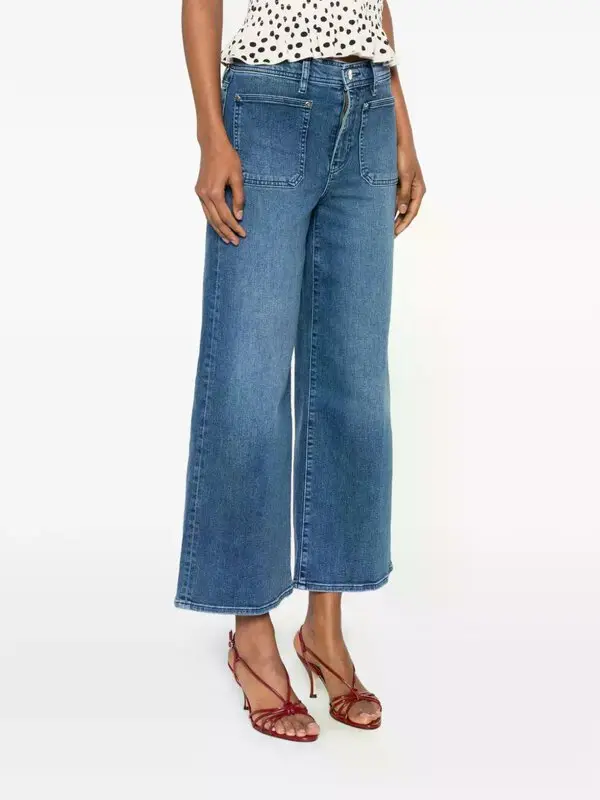 FRAME Le Slim Palazzo Crop Patch-pocket Jeans