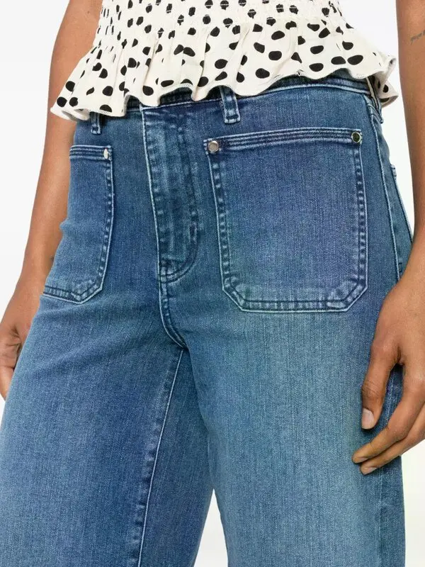 FRAME Le Slim Palazzo Crop Patch-pocket Jeans