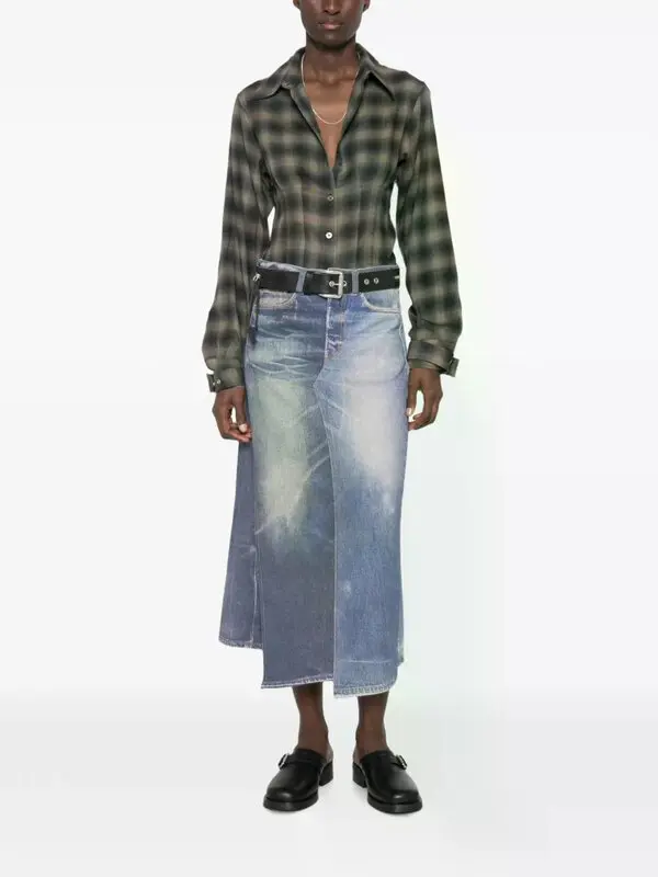 Our Legacy Denim Patchwork Midi Skirt