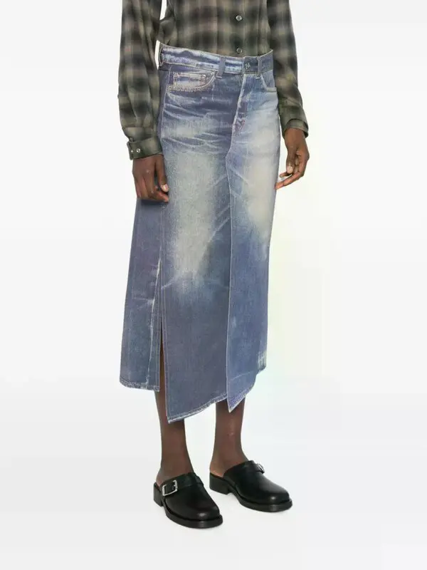 Our Legacy Denim Patchwork Midi Skirt