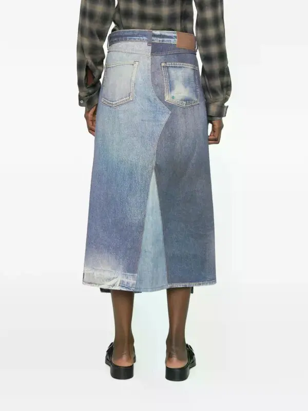 Our Legacy Denim Patchwork Midi Skirt
