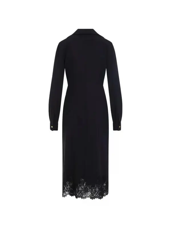 Alberta Ferretti Midi Lace-trim Wrap Dress