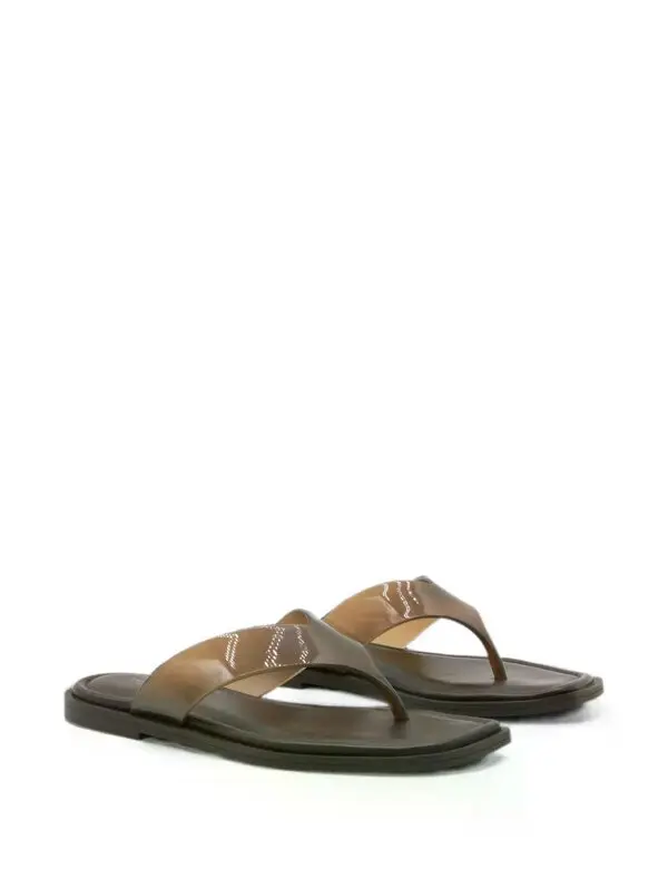Rag & Bone Transparent-strap Square-toe Flip-flops - Brown
