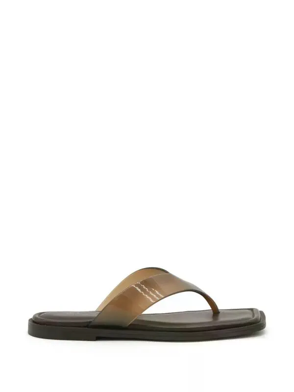 Rag & Bone Transparent-strap Square-toe Flip-flops - Brown