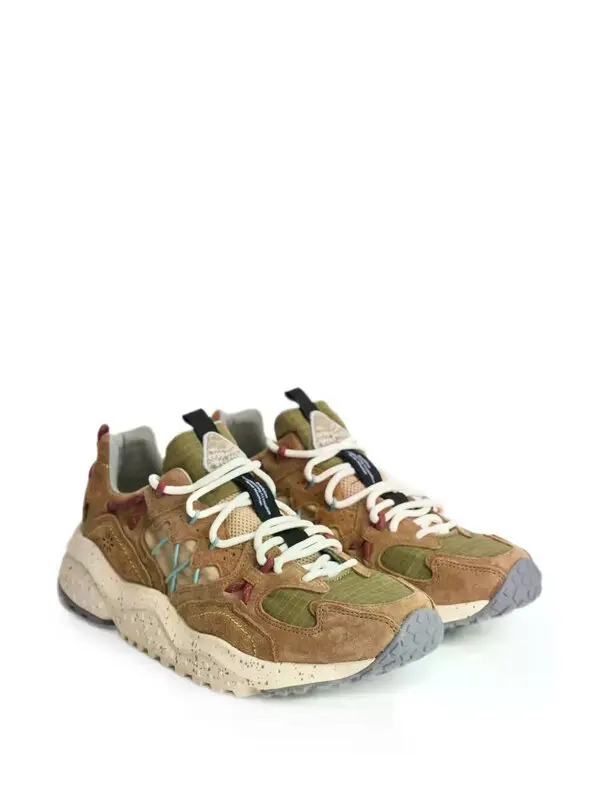 FLOWER MOUNTAIN Yamabushi Suede-panelled Sneakers - Brown