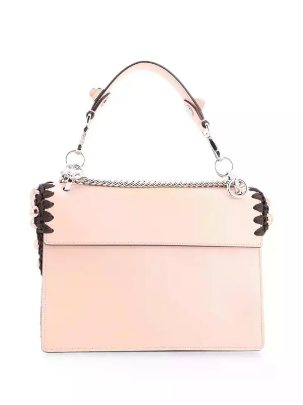 Fendi Kan I Bag Beaded Whipstitch Leather Medium Satchel