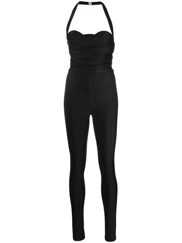 Saint Laurent Ruched Halterneck Jumpsuit
