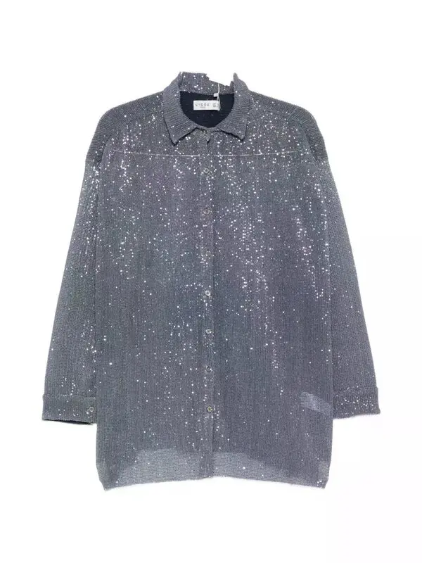 L'IDEE La Musique Sequin-embellished Shirt - Grey
