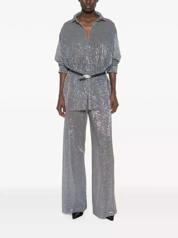 L'IDEE La Musique Sequin-embellished Shirt
