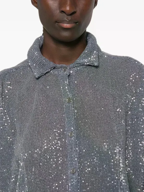 L'IDEE La Musique Sequin-embellished Shirt