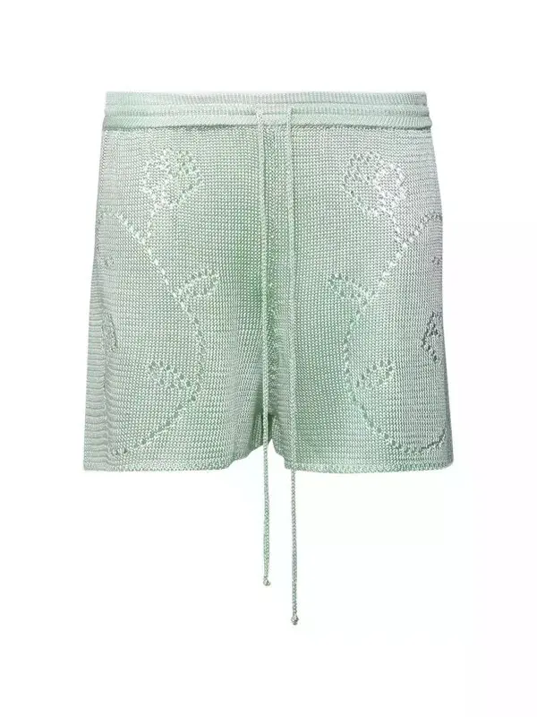 Calle Del Mar Ivy Pointelle-knit Shorts - Green