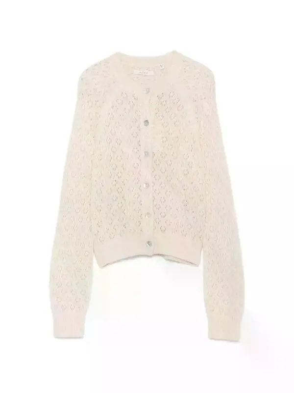 DÔEN Petra Pointelle-knit Cardigan - Neutrals