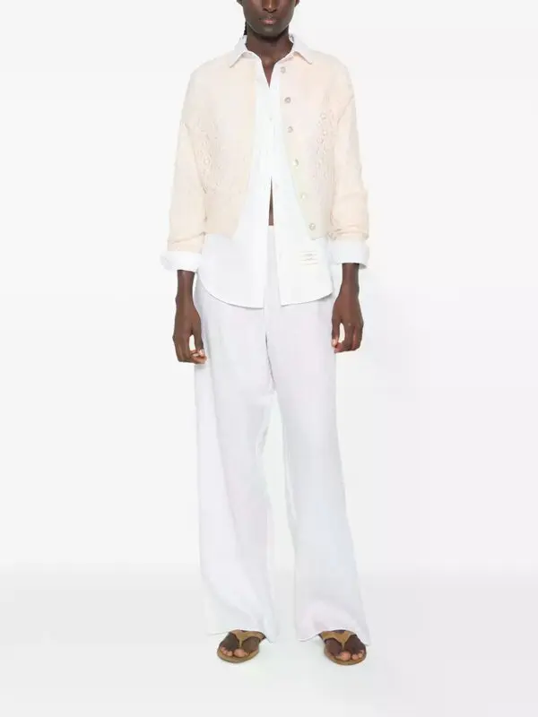 DÔEN Petra Pointelle-knit Cardigan - Neutrals