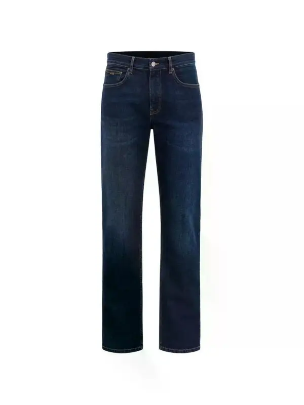 BOSS Faded-effect Straight-leg Jeans - Blue