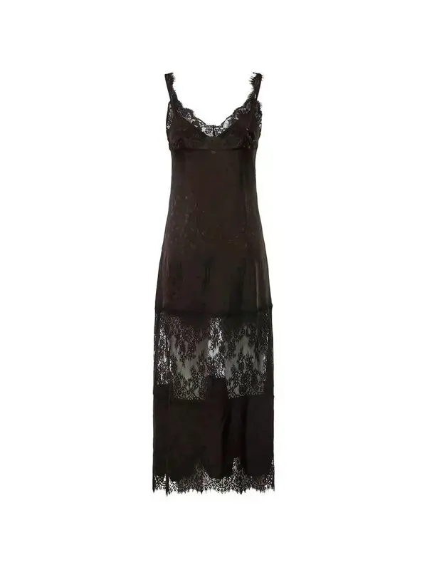 Pinko Midi Lace-trim Floral-jacquard Dress