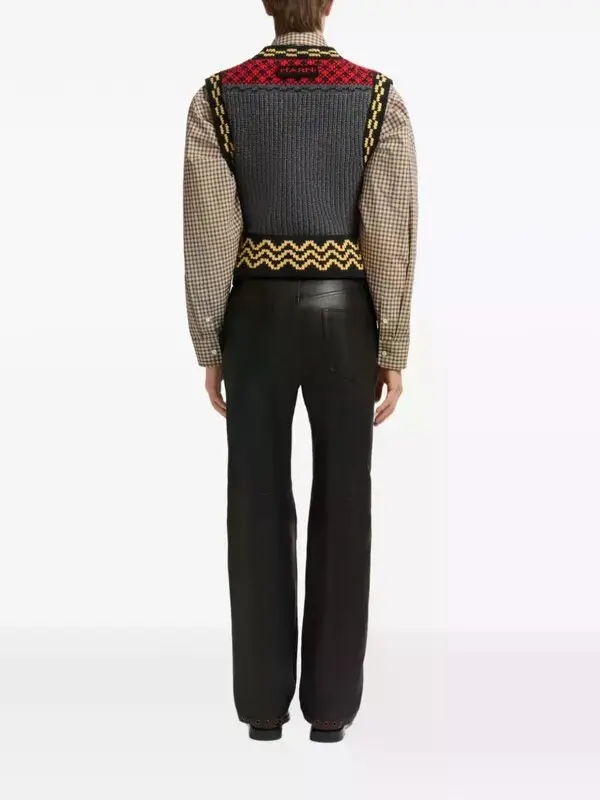 Marni Leather Trousers With Studded Front