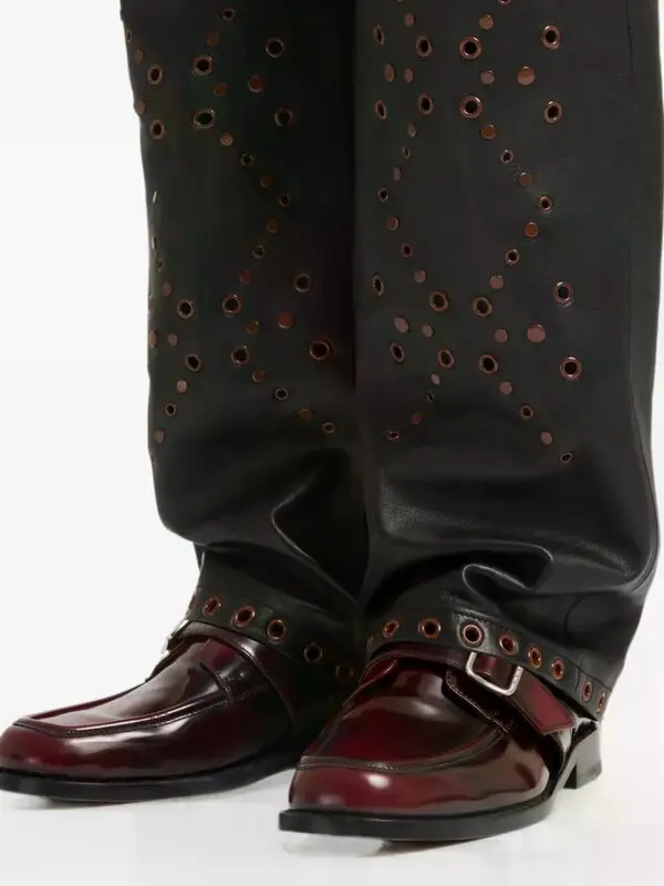Marni Leather Trousers With Studded Front