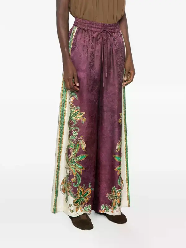 ALEMAIS Paisley-print Palazzo Pants - Purple
