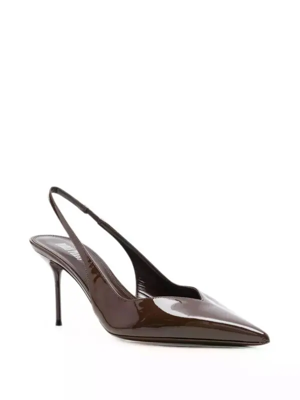 Paris Texas Lidia Patent-leather Slingback Pumps - Brown