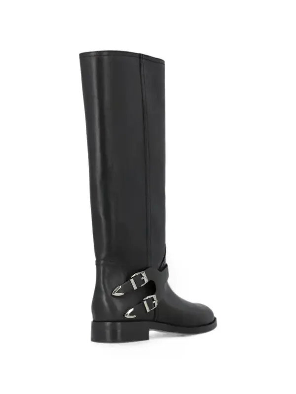 Pinko Buckle-detail Leather Boots