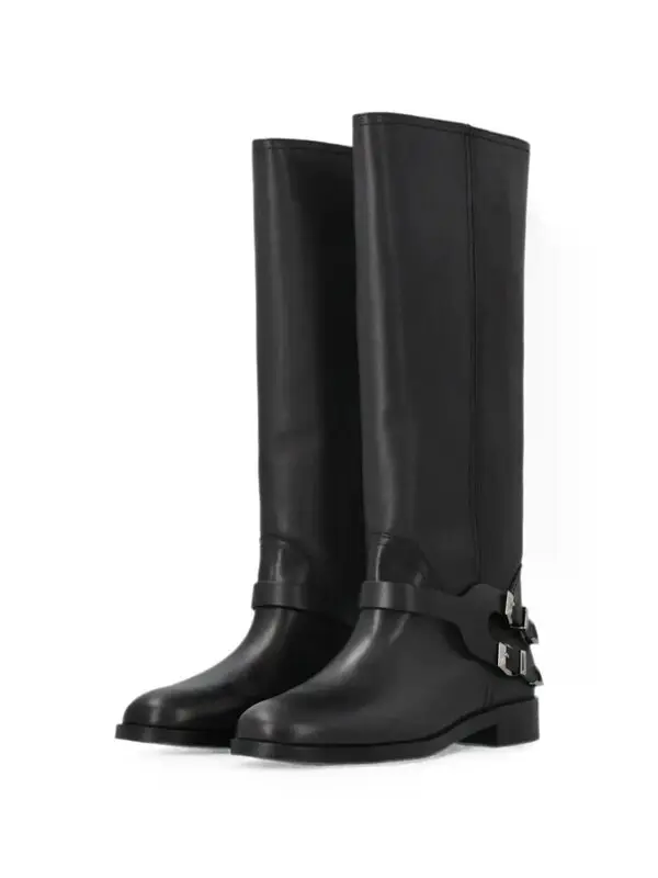Pinko Buckle-detail Leather Boots