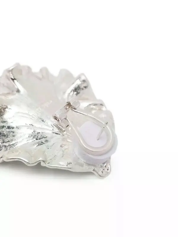 Cult Gaia Iris Leaf Earrings - Silver