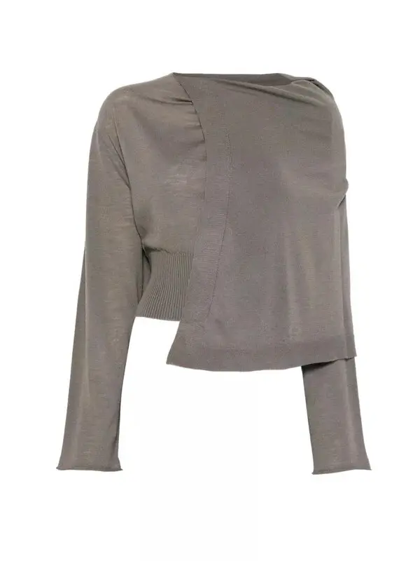 Rick Owens Asymmetric Draped Sweater - Grey