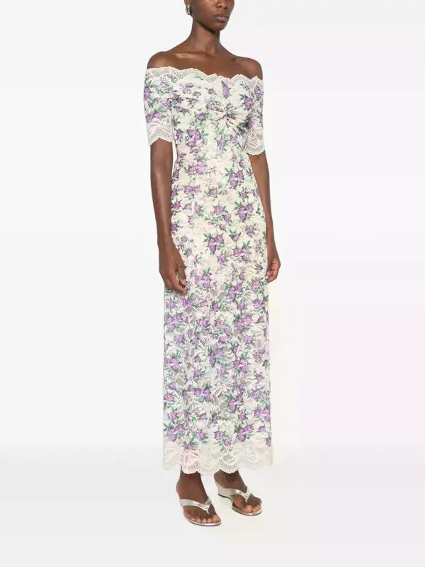 Rabanne Floral Embroidered Lace Midi Dress