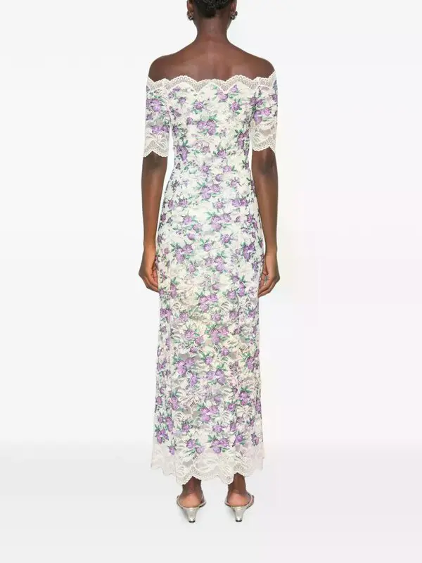 Rabanne Floral Embroidered Lace Midi Dress