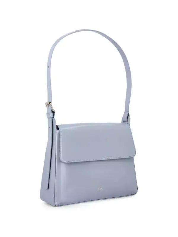 A.p.c. Virginie Logo-print Leather Tote Bag - Blue