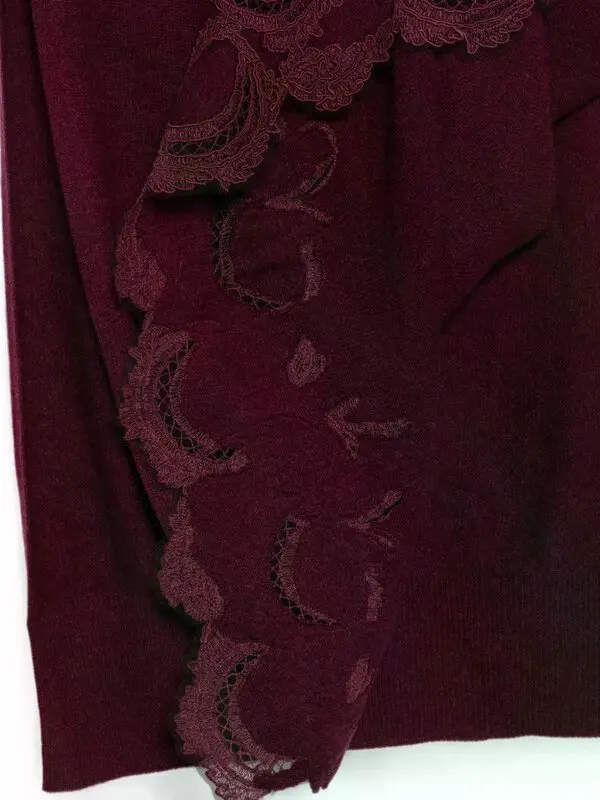 Ermanno Scervino Lace-trim Bead-embellished Scarf