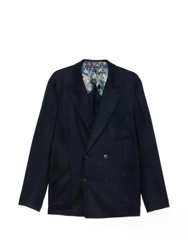 Etro Double-breasted Peak-lapel Blazer - Blue